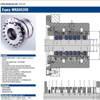 碳环密封WKA802HD多道分体式碳环密封A15218-107/1碳环密封