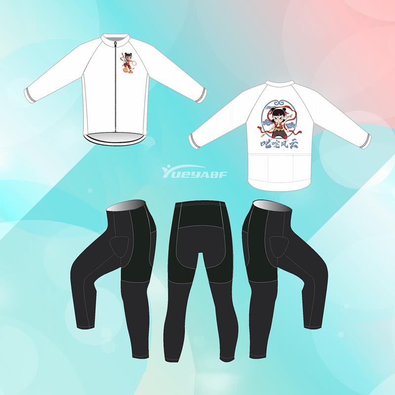 越娅春夏哪吒儿童平衡车骑行服套装男女山地自行车速干轮滑表演服