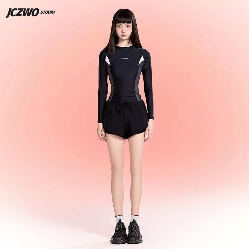 韩国新款冲浪服女两件式长裤长袖泳衣女防晒速干浮潜水服水母衣温