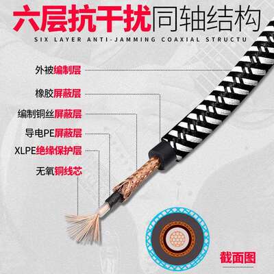 Qmi电吉他连接线15米15m米音频线音箱贝斯电箱木乐器降噪音响