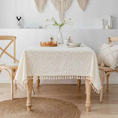 Style Small Daisy Cotton Floral Tablecloth,Tea Table Decorat