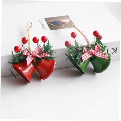 2pcs Christmas Horn and Bell Pendant Christmas tree pendant