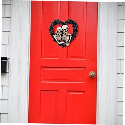 Halloween decoration Gothic Skeleton Couple Doorplate Rose S