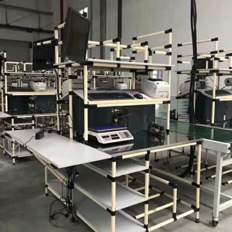 精益管操作台轻型线棒工作台货架线棒储物架置物台精益生产
