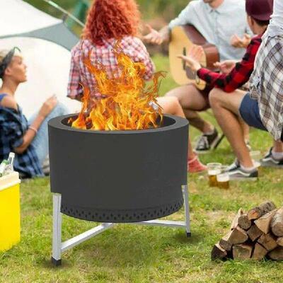 Camping Bonfire Stand Stainless Steel Fire Pit Base Outdoor
