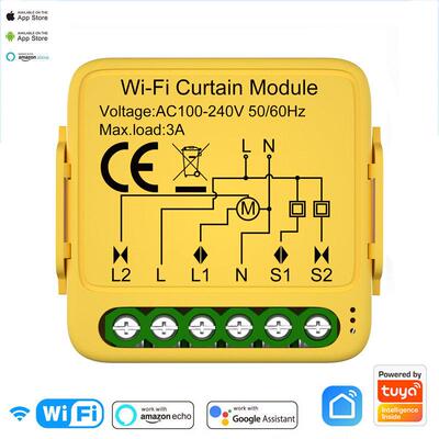 涂鸦窗帘开关模块zigbee/WIFI窗帘通断器智能开关支持Yandex/谷歌