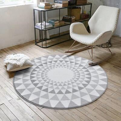 Nordic Modern Plush Floor Rug Round Area Carpet For Living