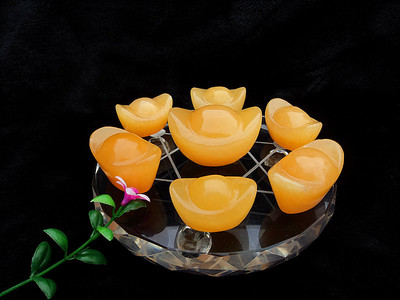 晶山角商城天然黄玉七15CM底盘