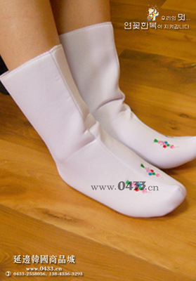 韩国原装进口韩服成人绣花弹力袜子/PX8