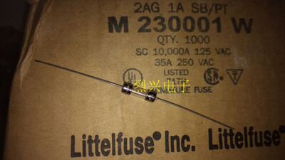 力特littelfuse M230001W 4.5×15 1AL250V 引线玻璃保险管