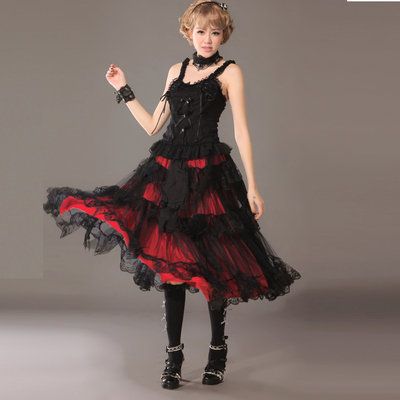 洛丽塔拼接蕾丝显瘦蛋糕裙