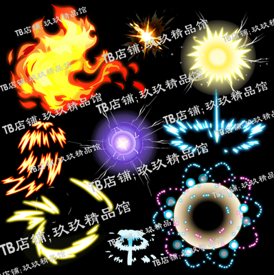 flash 矢量游戏特效 光效 爆炸 光晕 烟雾火焰闪光动画 素材文件