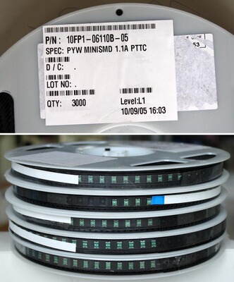 1.1A PTTC 贴片 自恢复 保险丝 尺寸约4.5x3.3x1毫米 10只价