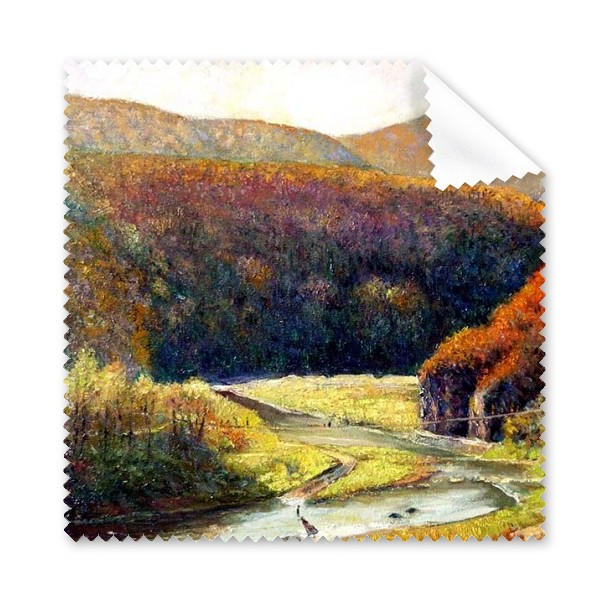 山川秋色河流草地油画眼镜布屏幕清洁布礼物手机屏幕擦礼物