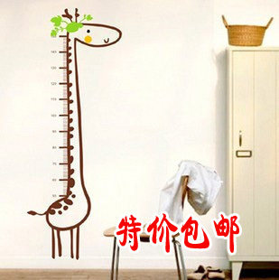 Y155 墙壁贴纸邮小鹿身高尺儿童房宝宝卡通身高贴墙饰贴画纸强贴