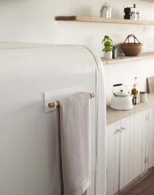 珈琏X日本yamazaki tosca山崎实业冰箱磁铁毛巾架白色金属免打孔