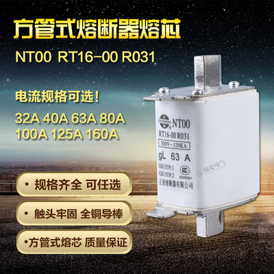 正浩 RT16 NT00 32A40A50A 63A 100A125A 160A 陶瓷保险丝熔断器