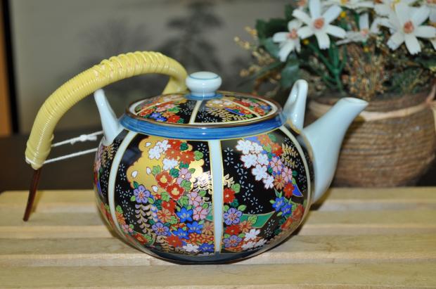 小瑕疵包邮日式茶具日本进口贴花陶瓷有田樱千树茶壶茶具