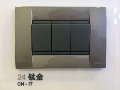 意大利进口伟迈VIMAR开关插座 金属边框 16733.24 钛金