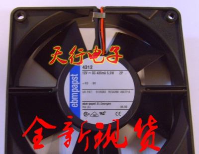 全新原装德国ebmpapst 4312 12V 420MA 5.0W 高端设备轴流风扇