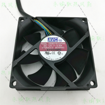 原装AVC DS08025R12UP048 12V 0.35A 8025 机箱 静音散热风扇 8CM