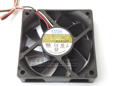 台湾AVC 7020 12V 0.30A 双珠 DA07020B12M CPU电源 静音风扇
