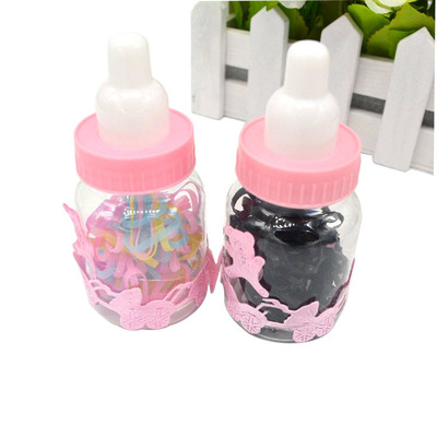 奶瓶装儿童彩色小孩宝宝细皮筋