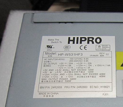 IBM X226 6223 24R2659 24R2660 冷电源 HP-W531HF3 服务器工作站
