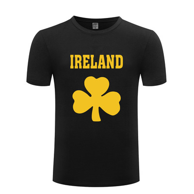 2017外贸男式短袖T恤 Ireland Shamrock 欧码男士纯棉T恤