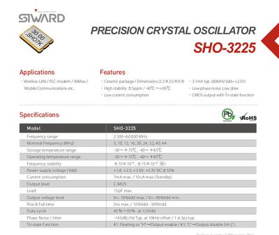 SIWARD SHO 3225 有源贴片晶振 31.25M 31.25MHZ 31.250MHZ OSC