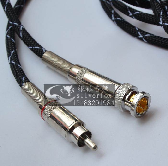 高清镀银线HIFI音频线bnc-rca时钟线数码线RCA转BNC公数字同轴线