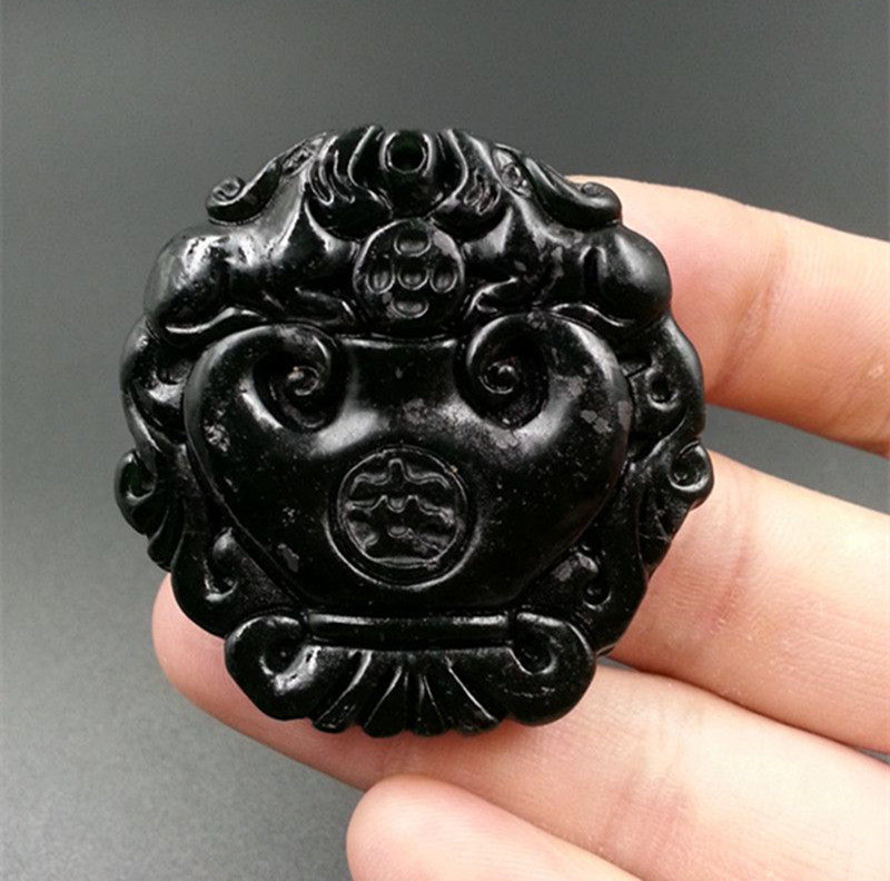 天然玉石 新疆和田墨玉花瓶出入平安玉挂件吊坠厂家直销