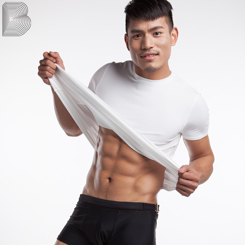 bench/BODY/奔趣男修身简约打底衫纯色圆领短袖棉T恤背心BUA0270