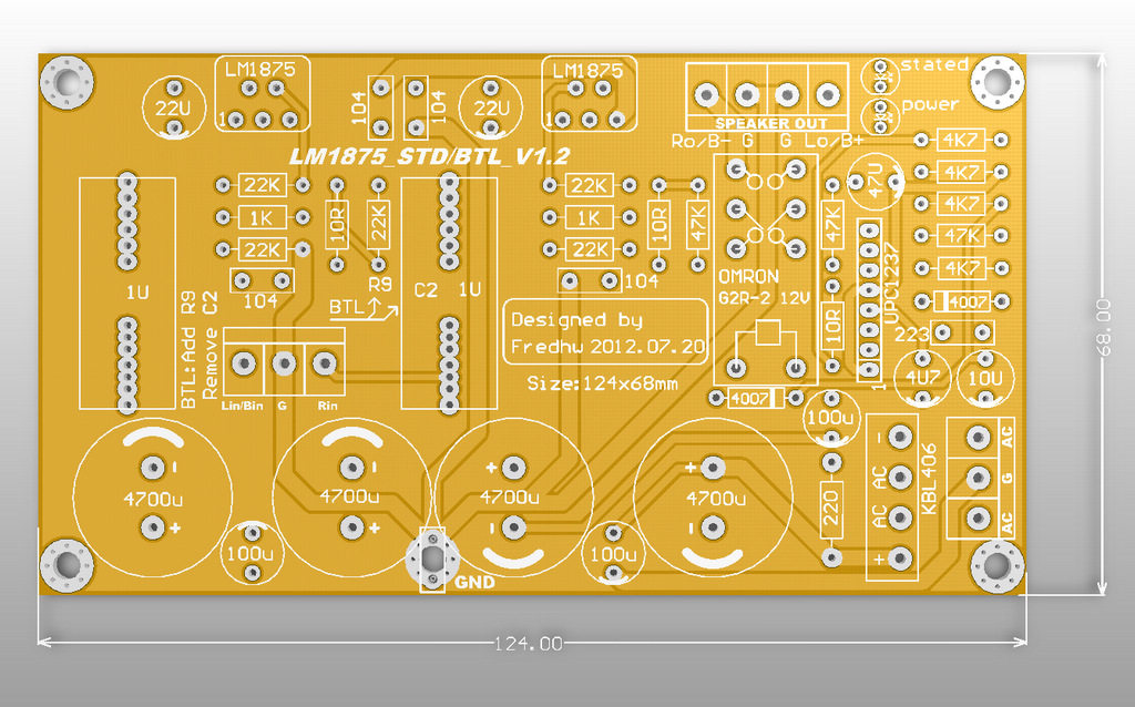 【不零售】【本店作品】LM1875 BTL/双声道功放板带喇叭保护_虎窝淘