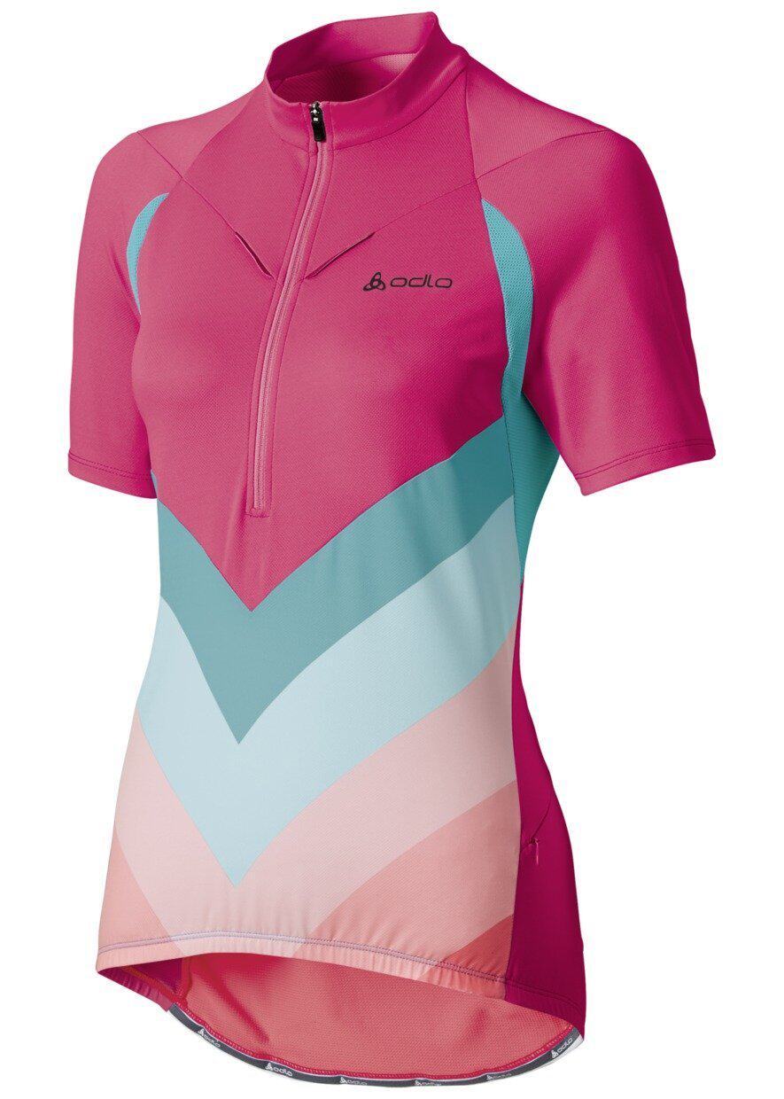 清仓奥递乐女款半拉链速干透气短袖骑行T恤Odlo Nino Bike Jersey