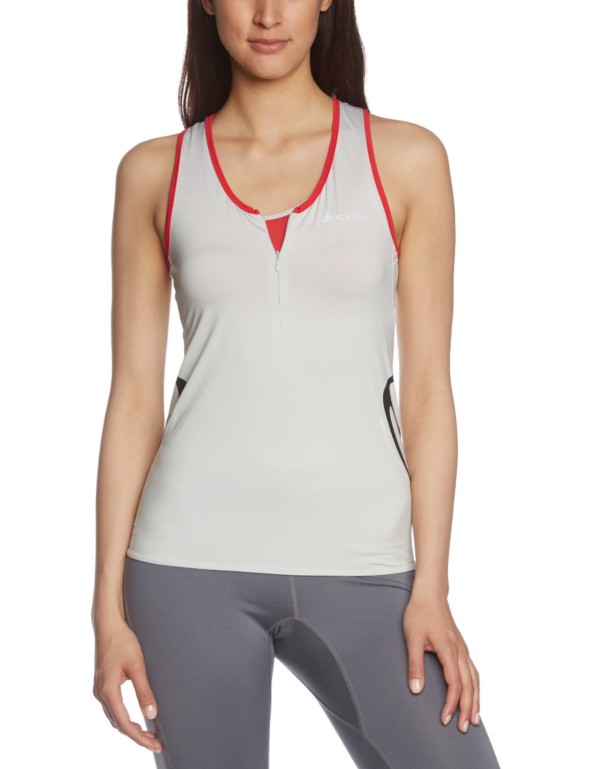 奥递乐女款半拉链速干无袖带内衬胸罩跑步背心Odlo Race Singlet