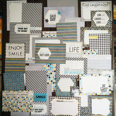 欧单 scrapbook相册手帐分隔页复古色系单面6X4图案卡片34张