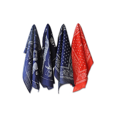 拔染bandana美式复古腰果花围巾