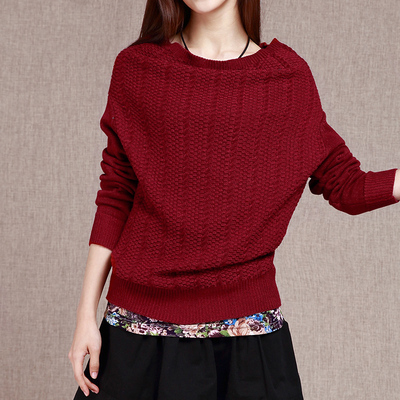 一衣江南春款长袖堆领针织衫