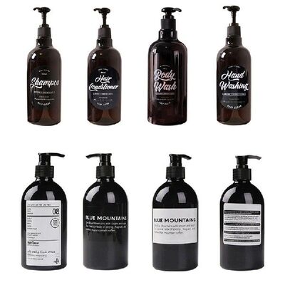 热销500ML Empty Soap Bottle Brown Bathroom Shower Gel