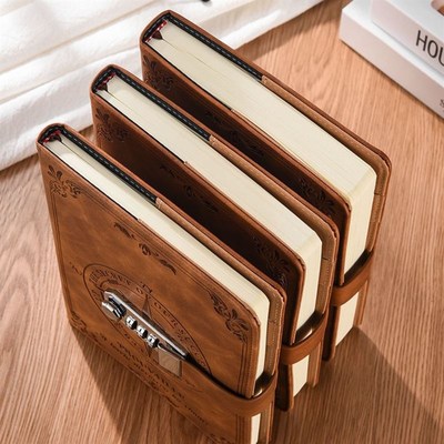 存单收纳夹带密码日记本成人带锁高颜值女孩男生小众本可贴照片