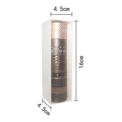 工厂销10Rolls/Set Blackr Gold Foil Washi Tape Set Paper Fest