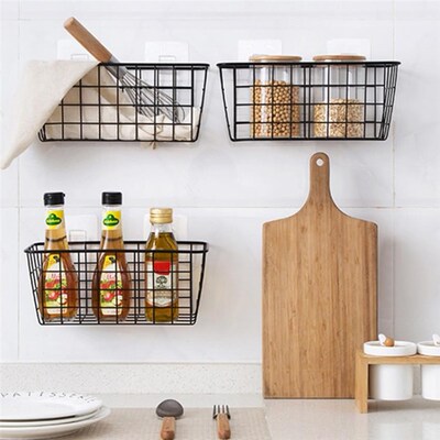 Storage-Basket Wall-Hanging-Rack Kitchen-Accessories Rectang