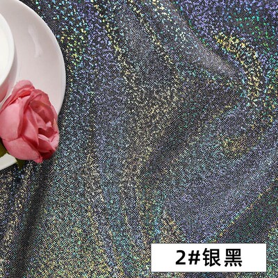 小众高货镭射幻彩布料 七彩闪亮烫金布背景布反光演出服diy面料网