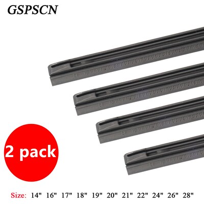 2pc Car Wiper Blade Windscreen Strip Soft Wipers Natural Rub