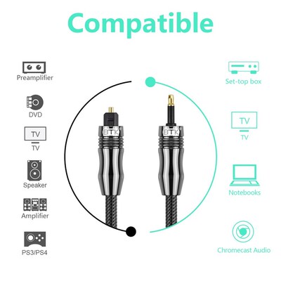 Digital Sound Toslink to Mini Toslink Cable 3.5mm SPDIF Opti