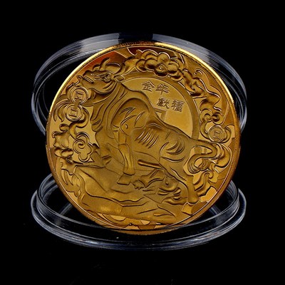 1Pc 2021 New Year Lucky Coin Twelve Zodiac Ox Commemorative