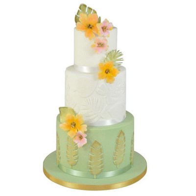 4pcs Leaf Biscuit Mold 3D Cookie Plunger Cutter Pastry Decor