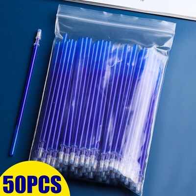 50 Pcs/lot 0.5mm Gel Pen Erasable Pen Refill Rod Set High Ca