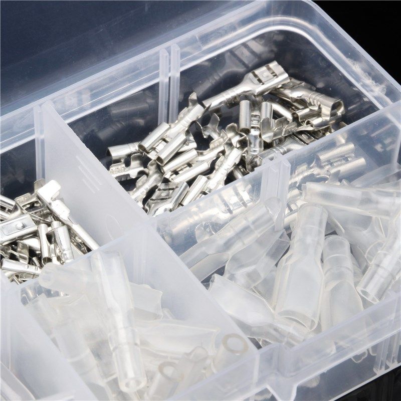 120PCS/60Pairs Crimp Female Spade Bare Terminals Set Insulat_虎窝淘